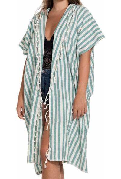 Lalay El Dokuma Önü Açık Plaj Kıyafeti Pamuk