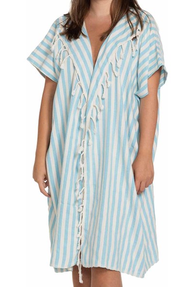 Lalay El Dokuma Önü Açık Plaj Kıyafeti Pamuk