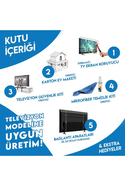 Nunamax 3mm FİVO FV43 Tv Ekran Koruyucu / Tv Koruma Paketi Nunamax 3mm FİVO FV43 Tv Ekran Koruyucu / Tv Koruma Paketi