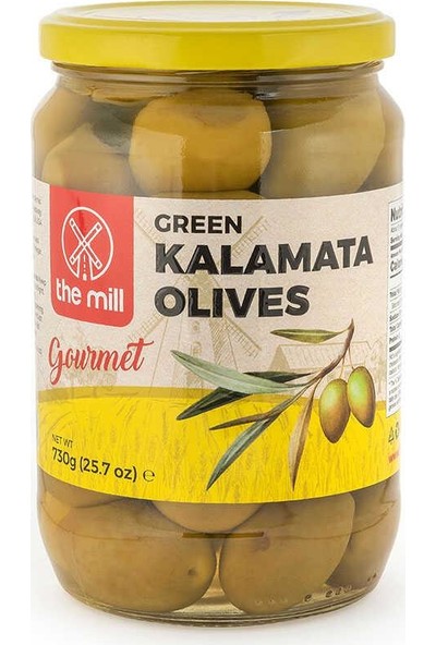 The Mill Gurme Yeşil Kalamata Zeytin 730 gr Cam Kavanoz - Çekirdekli - Salamura - Yunanistan Peloponnese'deki Kalamata Bölgesi'nden - Oleik Asitce Zengin - Pürüzsüz ve Yeşil Renk - Pastörize The Mill Gurme Yeşil Kalamata Zeytin 730 gr Cam Kavanoz - Çekirdekli - Salamura - Yunanistan Peloponnese'deki Kalamata Bölgesi'nden - Oleik Asitce Zengin - Pürüzsüz ve Yeşil Renk - Pastörize
