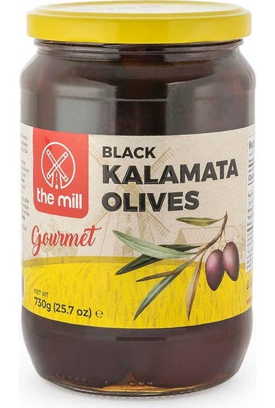 The Mill Gurme Siyah Kalamata Zeytin 730 gr. Cam Kavanoz - Çekirdekli - Salamura - Oleik Asitce Zengin - Parlak ve Kırmızımsı Siyah Renk - Pastörize The Mill Gurme Siyah Kalamata Zeytin 730 gr. Cam Kavanoz - Çekirdekli - Salamura - Oleik Asitce Zengin - Parlak ve Kırmızımsı Siyah Renk - Pastörize