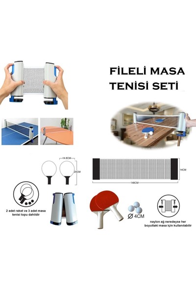 Tenis Masası Filesi Masa Tenisi Filesi Portatif Masa Tenis Filesi 150 cm 2 Raket + 3 Top Pinpon Seti Tenis Masası Filesi Masa Tenisi Filesi Portatif Masa Tenis Filesi 150 cm 2 Raket + 3 Top Pinpon Seti