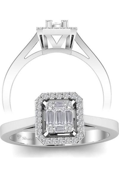 Silvanit Pırlanta Baget Pırlanta Tasarım Yüzük Silvanit Pırlanta Baget Pırlanta Tasarım Yüzük