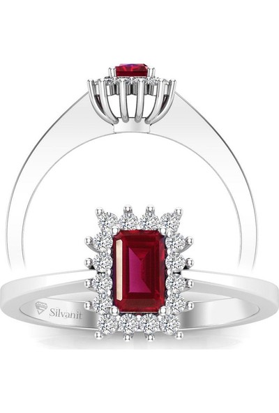 Silvanit Pırlanta 0,65 Karat Pırlantalı Yakut Yüzük Silvanit Pırlanta 0,65 Karat Pırlantalı Yakut Yüzük