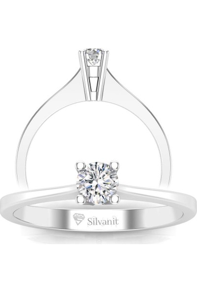 Silvanit Pırlanta 0,30 Karat G Renk Uluslararası Sertifikalı Pırlanta Tektaş Yüzük