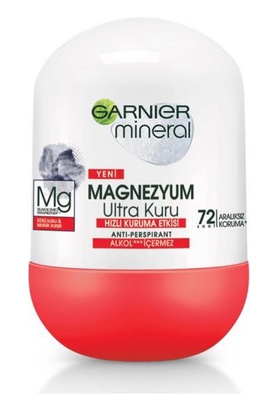 Garnier Mineral Magnezyum Ultra Kuru Roll-On 72 Saat Garnier Mineral Magnezyum Ultra Kuru Roll-On 72 Saat