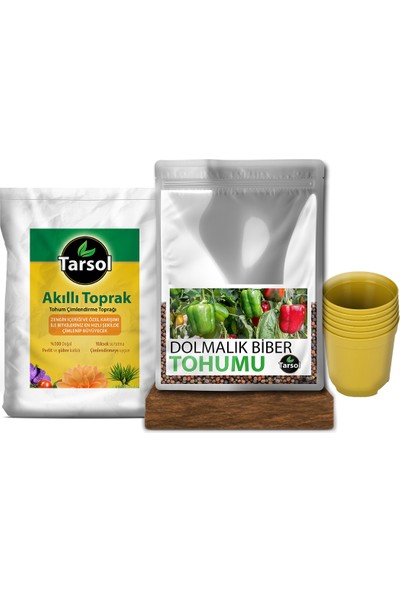 Tarsol Dolmalık Biber Tohumu 30'lu Toprak ve Saksı Seti