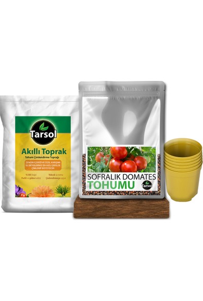 Tarsol Sofralık Domates Tohumu 30'lu Toprak ve Saksı Seti