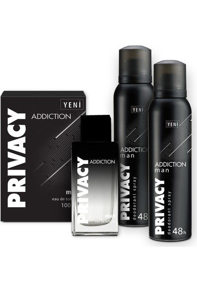 Privacy Addiction Erkek Pardüm Edt 100 ml ve 2 x 150 ml Deodorant
