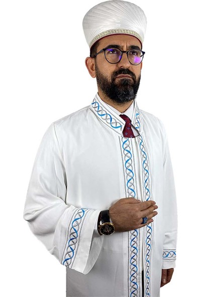 Icma Gri Şeritli Imam Cübbe Çıtçıtlı Krem - 1(S) Icma Gri Şeritli Imam Cübbe Çıtçıtlı Krem - 1(S)