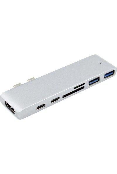 Livx 7 In 1 Type C Macbook Çevirici Çoklayıcı Adaptör Gümüş LIVX-1033S Livx 7 In 1 Type C Macbook Çevirici Çoklayıcı Adaptör Gümüş LIVX-1033S