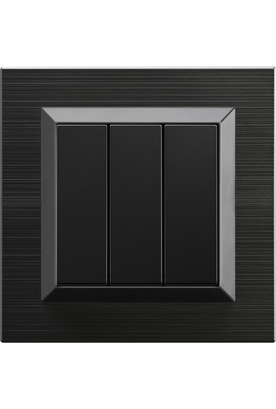 Ovivo Quantum Siyah Üçlü Anahtar Çerçeveli