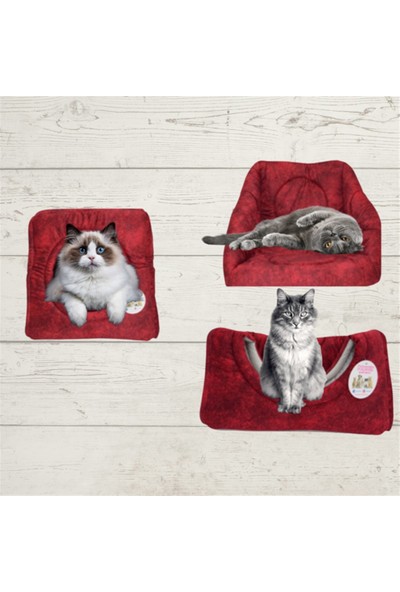 Pet Pretty Bordo Kedi ve Köpek Yuvası 3 Ayrı Kullanım Pet Pretty Bordo Kedi ve Köpek Yuvası 3 Ayrı Kullanım