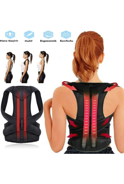 Çift Balenli Bel Sırt Omuz Destekleyici Spor Korse Kadın Erkek Dik Durus Korsesi Dik Durma