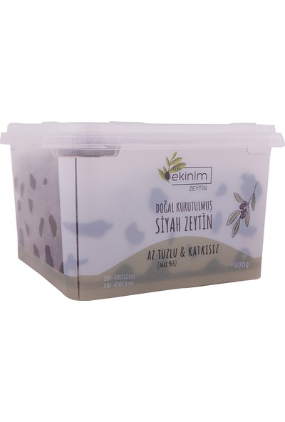 Life Ekinim Kurutulmuş Az Tuzlu Siyah Zeytin 400 gr