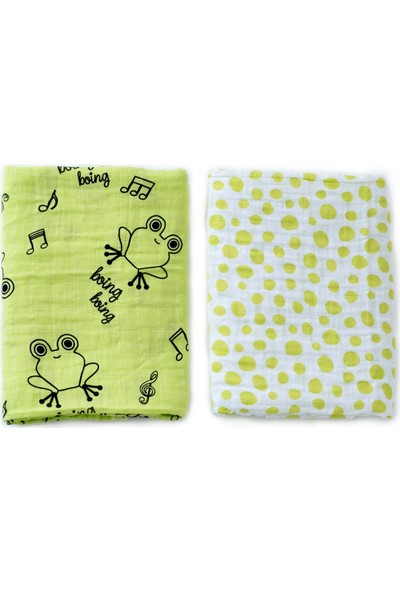 Milk&Moo Müslin Örtü 2'li Set Çaça Kurbağa