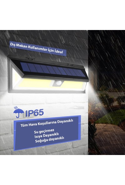 Solar Bahçe Lambası 180 Ledli 3 Modlu Sensörlü Kumandalı Solar Bahçe Lambası 180 Ledli 3 Modlu Sensörlü Kumandalı