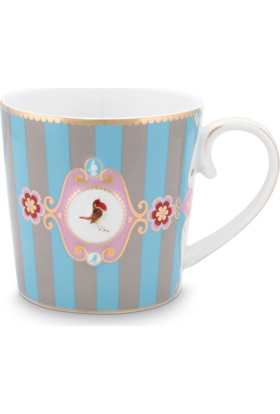 Pip Studio Love Birds Büyük Boy Mug, Mavi / Haki 250 ml
