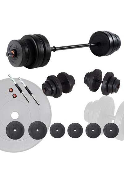 Ecgspor 25 kg Halter Seti ve Dambıl Seti Ağırlık Fitness Seti Ecgspor 25 kg Halter Seti ve Dambıl Seti Ağırlık Fitness Seti