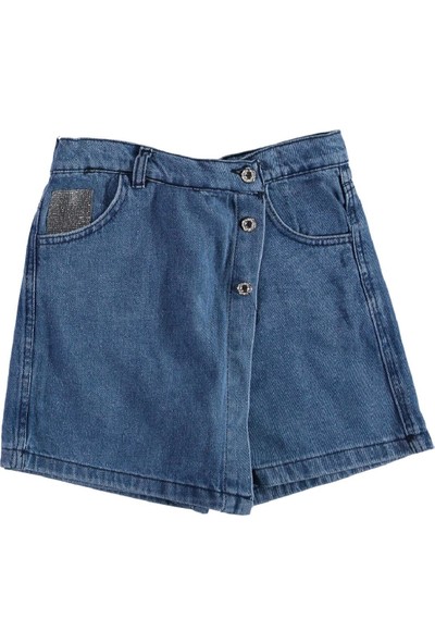 Cillop Butik Kız Çocuk Taşlı Kot Şort