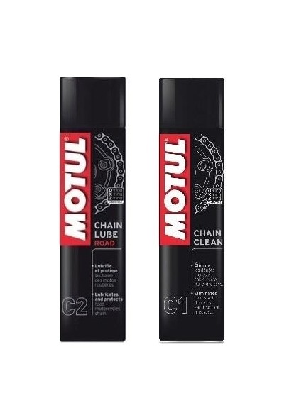 Motul C1 Zincir Temizleme Spreyi 400 ml ve Motul C2 Zincir Yağlama Spreyi 10/2020 Üretim Motul C1 Zincir Temizleme Spreyi 400 ml ve Motul C2 Zincir Yağlama Spreyi 10/2020 Üretim