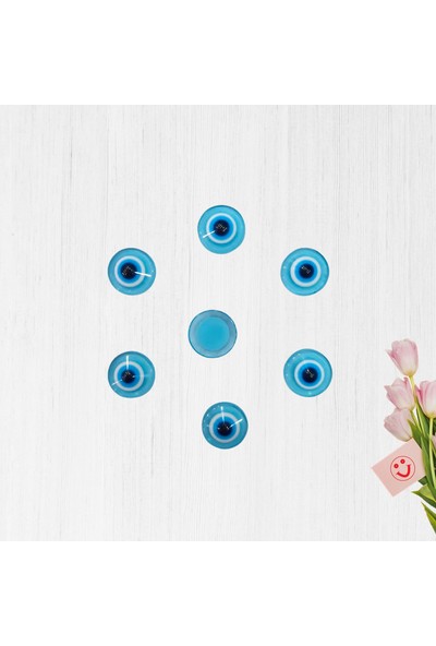 Süsle Bebek & Parti Plastik Yarım Nazar Boncuğu, 8mm x 50 Adet - Mavi Süsle Bebek & Parti Plastik Yarım Nazar Boncuğu, 8mm x 50 Adet - Mavi