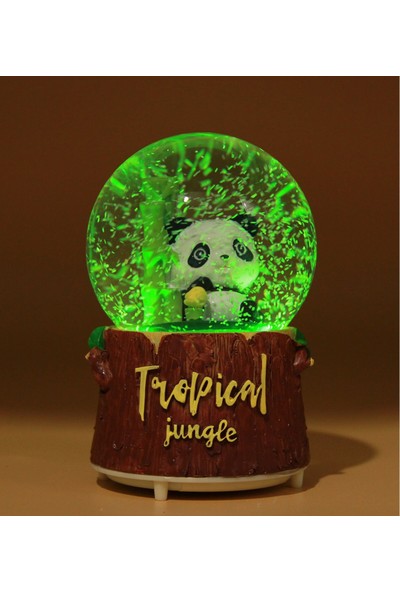 Hediye Biziz Tropical Panda Işıklı Müzikli Kar Motorlu Büyük Boy Kar Küresi Hediye Biziz Tropical Panda Işıklı Müzikli Kar Motorlu Büyük Boy Kar Küresi