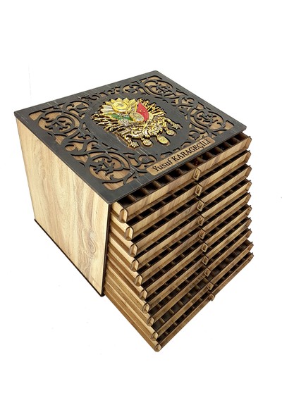 Mabel Osmanlı Tuğralı Çekmeceli Tesbih Kutusu 10 Katlı