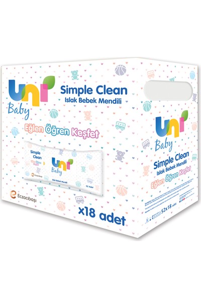 Uni Baby Simple Clean Islak Havlu 18'li 936 Yaprak Uni Baby Simple Clean Islak Havlu 18'li 936 Yaprak