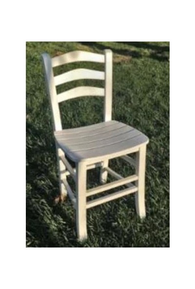 Buluyo Tahta Sandalye Beyaz Alaçatı Modeli