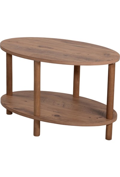 İntergo Orta Sehpa Oval Ahşap Ayaklı Iki Katlı Gazetelikli Atlantik Çam Desenli İntergo Orta Sehpa Oval Ahşap Ayaklı Iki Katlı Gazetelikli Atlantik Çam Desenli