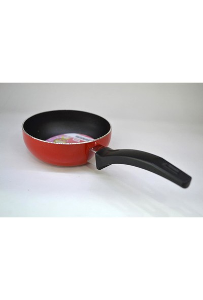 Çilek Ev Küçük Kırmızı Saplı Cezve & Sütlük & Sosluk Wok Tava 12 Cm