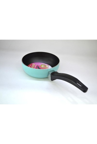 Çilek Ev Küçük Mavi Saplı Cezve & Sütlük & Sosluk Wok Tava 12 Cm