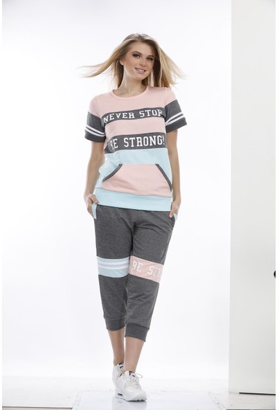 Teknur Kadın Kısa Kollu Eşofman Takım 16401