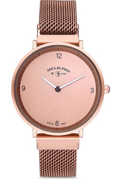 Aqua di Polo Unisex Rose Gold Hasırlı Kordonlu Analog Kol Saati A9504 Aqua di Polo Unisex Rose Gold Hasırlı Kordonlu Analog Kol Saati A9504