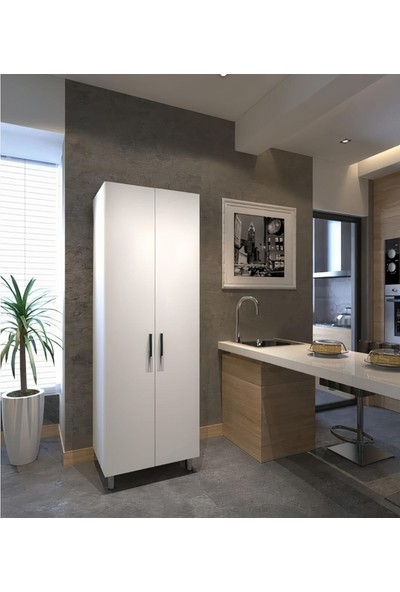 Yeni Vitrin %100 Mdf Ayaklı Kiler Dolabı