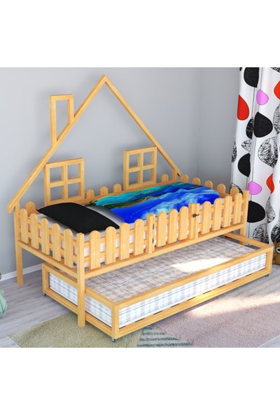 Mobea Tasarım Melis Yavrulu Montessori Yatak - Naturel Renk