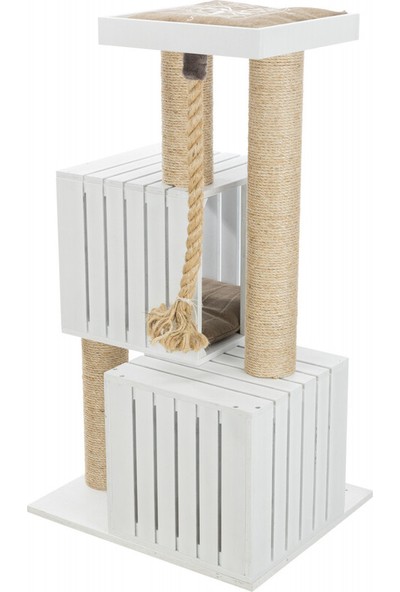 Trixie Kedi Tırmalama ve Oyun Evi, 114CM, Beyaz/ Kum Beji
