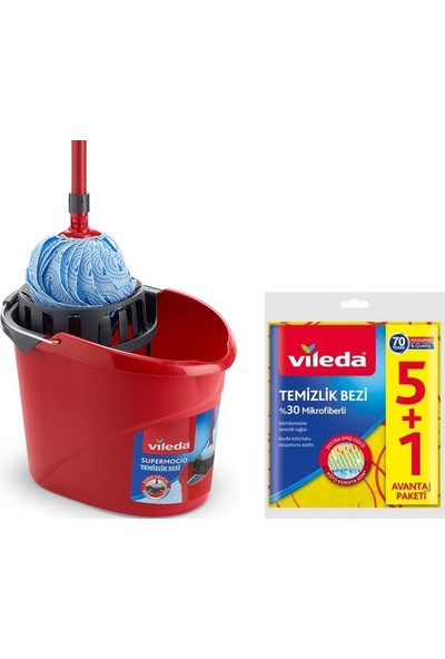 Vileda Supermocio + %30 Microfiberli Temizlik Bezi