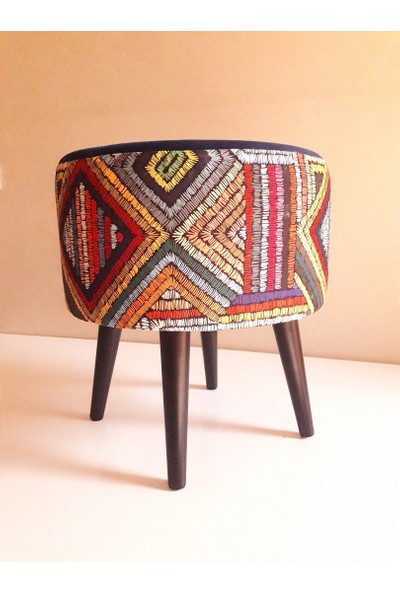 Albatros Gürgen Retro Ahşap Siyah Ayaklı Dekoratif Etnik Üst Lacivert Desenli Silindir Puf Bench Koltuk Sandalye Albatros Gürgen Retro Ahşap Siyah Ayaklı Dekoratif Etnik Üst Lacivert Desenli Silindir Puf Bench Koltuk Sandalye