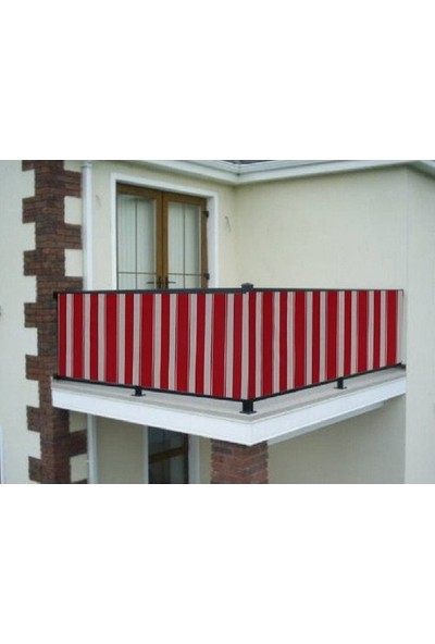 Ceylan Home Balkon Demiri Perdesi Kuş Gözü Metal Halka Kırmızı Çizgili Kırmızı 350X80 1 kg Ceylan Home Balkon Demiri Perdesi Kuş Gözü Metal Halka Kırmızı Çizgili Kırmızı 350X80 1 kg