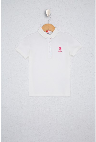 U.S. Polo Assn. Kız Çocuk Beyaz T-Shirt Basic 50233308-VR184