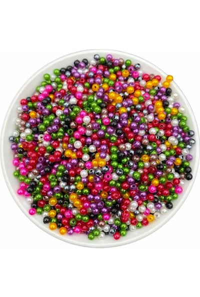 Hedef Bijuteri 4 mm Karışık Renkli Plastik Inci Boncuk 100 gr ~390 Adet Boncuk Hedef Bijuteri 4 mm Karışık Renkli Plastik Inci Boncuk 100 gr ~390 Adet Boncuk