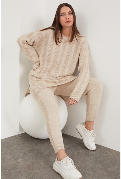 Altıner Kadın Örme Taş Triko Alt Üst Takım