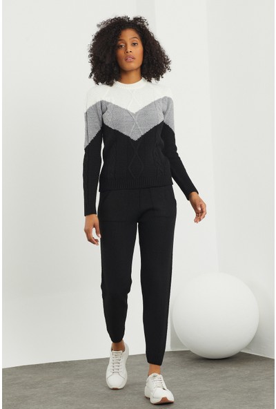 Altıner Kadın Saç Örgü Siyah Triko Alt Üst Takım Altıner Kadın Saç Örgü Siyah Triko Alt Üst Takım