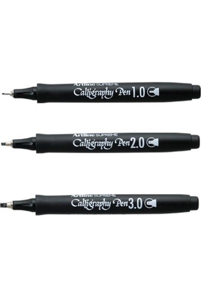 Artline Siyah Ergoline Calligraphy Kalemi 3 Adet 1.0-2.0-3.0 Artline Siyah Ergoline Calligraphy Kalemi 3 Adet 1.0-2.0-3.0