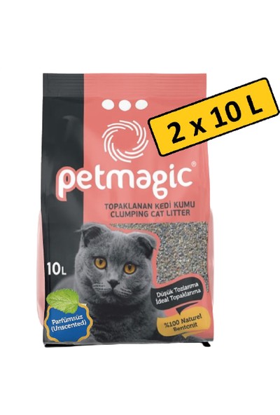 Petmagic Naturel Bentonit Kedi Kumu 2 x 10 Litre