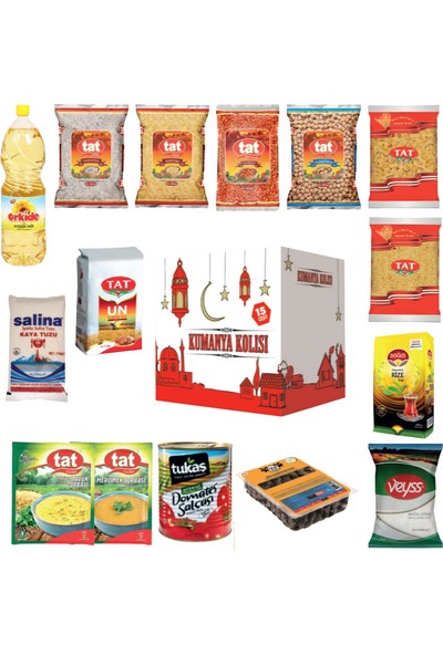 Zengin Ramazan Paketi 15 Çeşit Kumanya Kolisi Yardım Paketi Erzak Kolisi