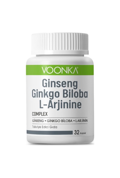 Voonka Ginseng Ginkgo Biloba L-Arginine 32 Kapsül Voonka Ginseng Ginkgo Biloba L-Arginine 32 Kapsül
