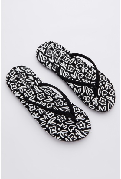 Penti Çok Renkli Flower Suet Terlik